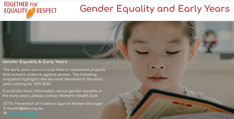 Gender Equality and Early Years – Together For Equality and Respect